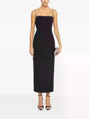 NISSA Crystal-detail Fitted Midi Dress