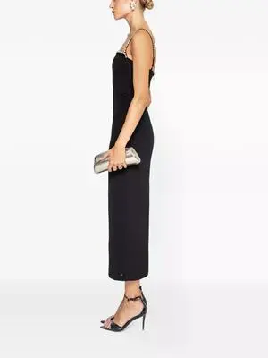 NISSA Crystal-detail Fitted Midi Dress