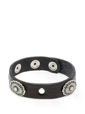 ERALDO Stud-embellished Leather Bracelet - Brown