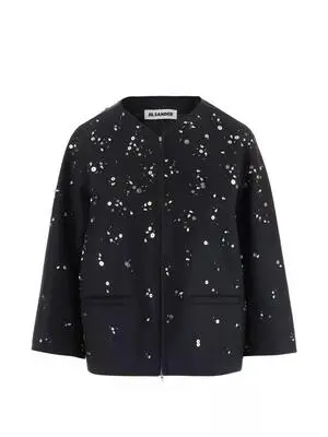JIL SANDER Embellished Zip-up Wool Jacket