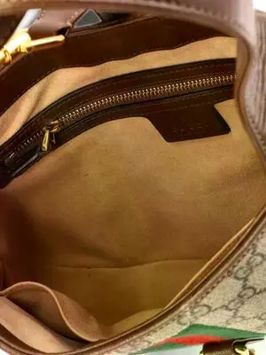 Gucci Jackie 1961 Gg Coated Canvas Small Hobo Bag - Brown