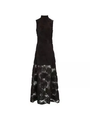 ROTATE BY BIRGER CHRISTENSEN 3d Flower Maxi Dress Dark