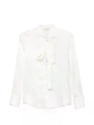 MAZZARELLI Pussy-bow Silk Blouse - White