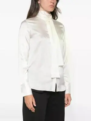 MAZZARELLI Pussy-bow Silk Blouse - White