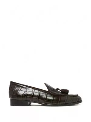 POLLINI Outline Belgian Crocodile-effect Tassel Loafers