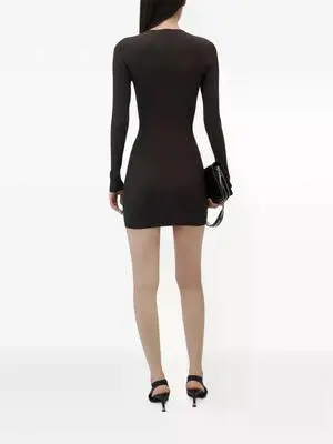 Alexander Wang Textured-logo Long-sleeve Crewneck Dress