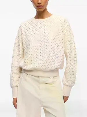 Pinko Fully Rhinestoned Fleece Sweater