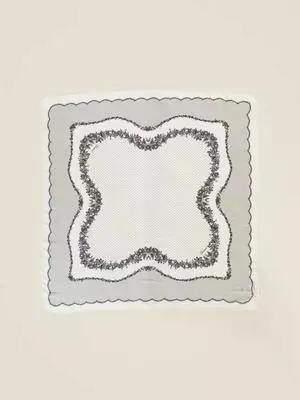 TWINSET Polka-dot And Lace-print Kefiah
