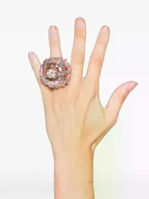 YVMIN Floral-motif Apple Ring - Silver