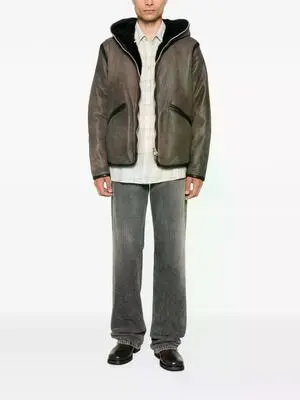 Our Legacy Shearling Zip-fastening Hooded Jacket - Grey