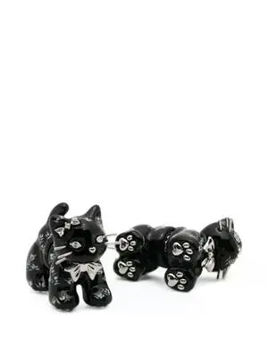 YVMIN Split Kitten Crystal-embellished Earrings