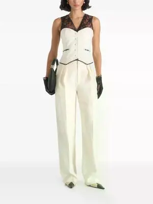 Manière De Voir Veronica Lace Tailored Corset Waistcoat - White