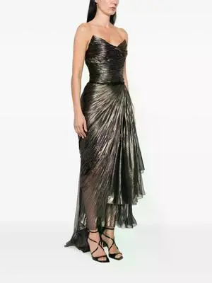 MARIA LUCIA HOHAN Metallic-effect Lace-up Dress