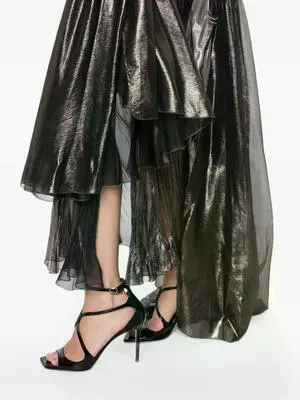 MARIA LUCIA HOHAN Metallic-effect Lace-up Dress