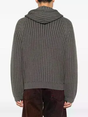 Our Legacy Level Ribbed-knit Hoodie Cardigan