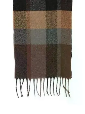 Barbour Check Fringed Scarf Set