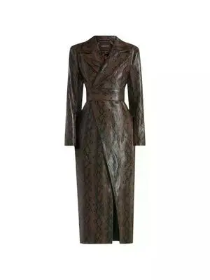 Manière De Voir Python Asymmetric Coat With Cinch Belt