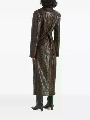 Manière De Voir Python Asymmetric Coat With Cinch Belt