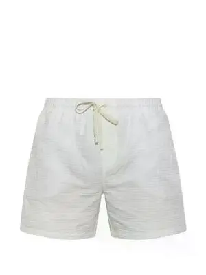 Balmain Monogram-pattern Drawstring Swim Shorts - White