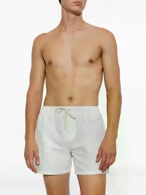 Balmain Monogram-pattern Drawstring Swim Shorts