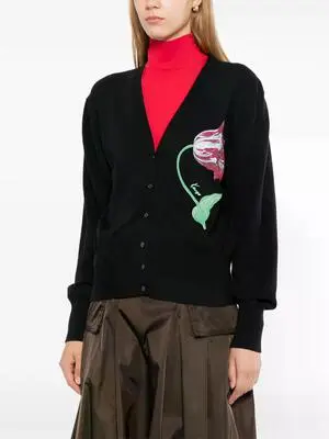 Kenzo Floral-intarsia V-neck Cardigan