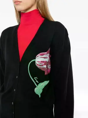 Kenzo Floral-intarsia V-neck Cardigan