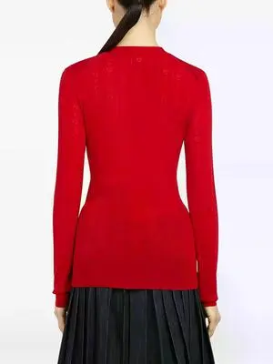 FERRAGAMO Pointelle-knit Button-up Sweater