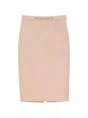 Elisabetta Franchi Tone Hardware Pencil Midi Skirt - Neutrals