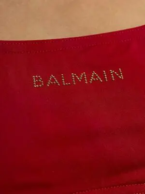 Balmain Embellished-logo Halterneck Bikini - Red