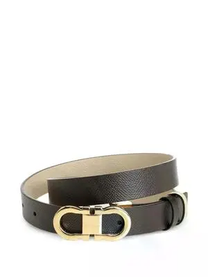 FERRAGAMO Reversible And Adjustable Gancini Belt - Brown