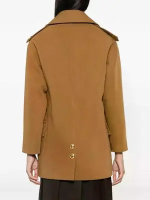 Elisabetta Franchi Double-breasted Epaulette Coat - Brown