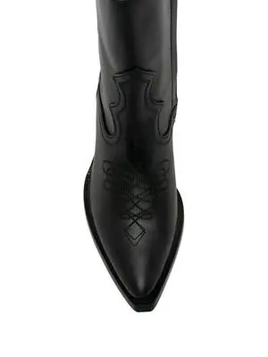 Amiri Embroidered Leather Boots