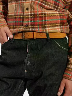 Dsquared2 Leather Belt With Monogram
