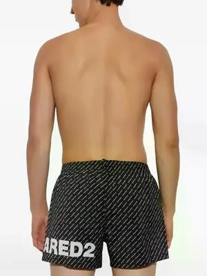 Dsquared2 Logo-pattern Drawstring Swim Shorts