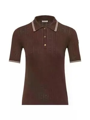 Moncler Pointelle-knit Tipped Polo Shirt