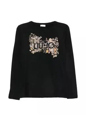 Liu Jo Logo-print Rhinestone-embellished T-shirt - Black