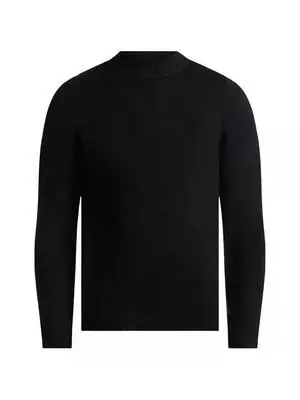 Manière De Voir Fitted Mock Neck Wool-blend Jumper - Black