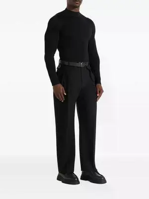 Manière De Voir Fitted Mock Neck Wool-blend Jumper - Black