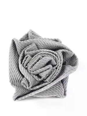 Corneliani Rose Silk Brooch - Grey