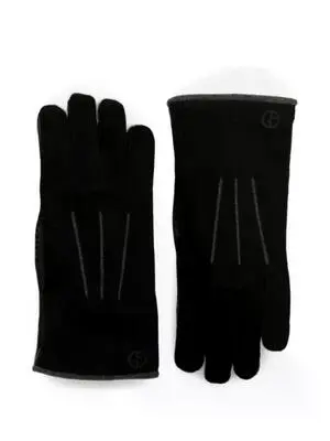 Giorgio Armani Logo-print Suede Gloves