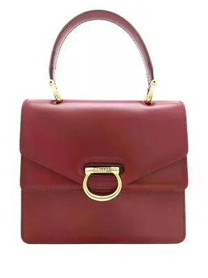 Celine 1997 Leather Double Flap Top Handle Bag Handbag