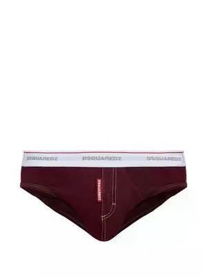 Dsquared2 Cotton Briefs With Logo - Red