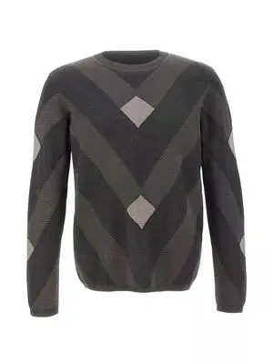 Emporio Armani Argyle-pattern Long-sleeve Sweater