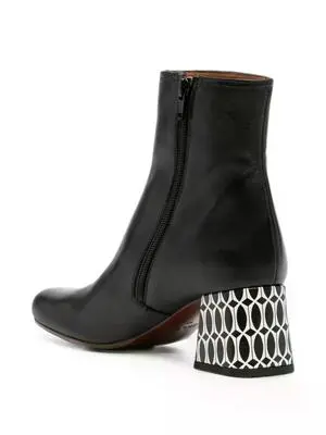 Chie Mihara Muki Geometric-pattern Leather Ankle Boots - Black