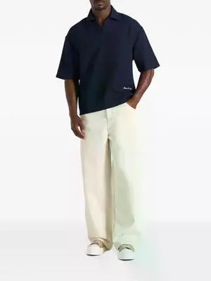 Manière De Voir Joss In Navy Boxy Signature Polo Shirt - Blue