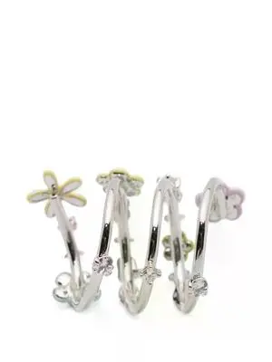 YVMIN Flower-motif Crystal-embellished Ring - Silver