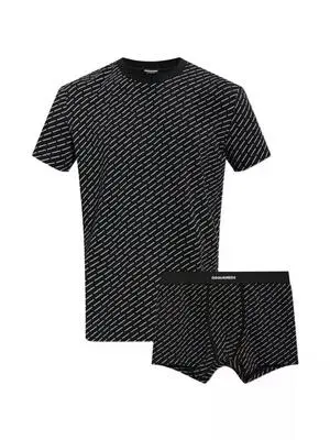 Dsquared2 Logo-print T-shirt And Boxers Set - Black