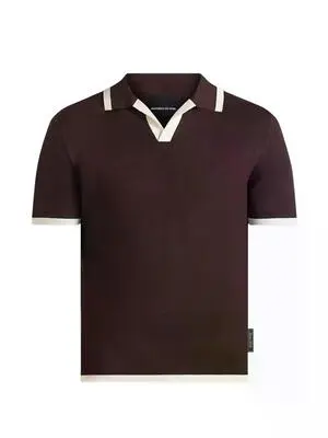 Manière De Voir Lambert In Contrast Detail Knit Polo Shirt - Brown