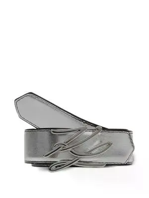 Karl Lagerfeld K/autograph Leather Belt - Silver
