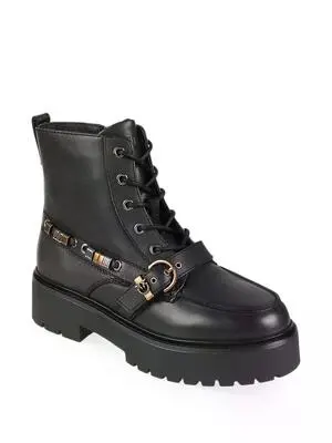 Pinko Buckle-detail Lace-up Ankle Boots